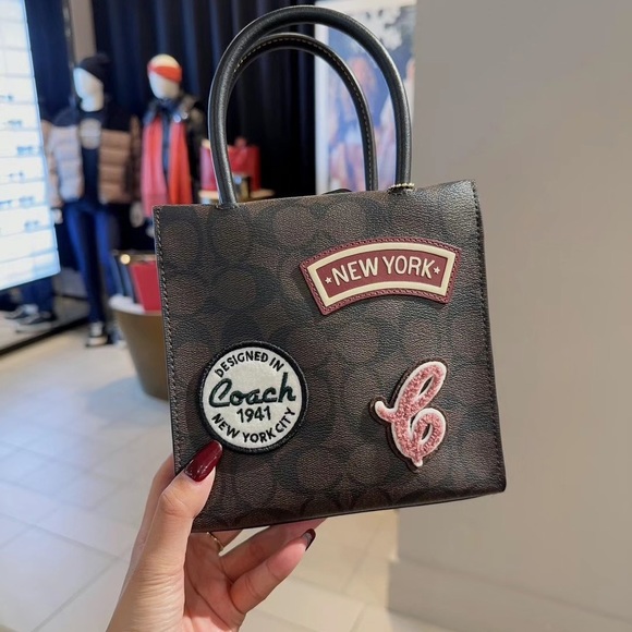 Coach | Bags | Coach Mini Cally Crossbody In Signature Canvas With Ski ...